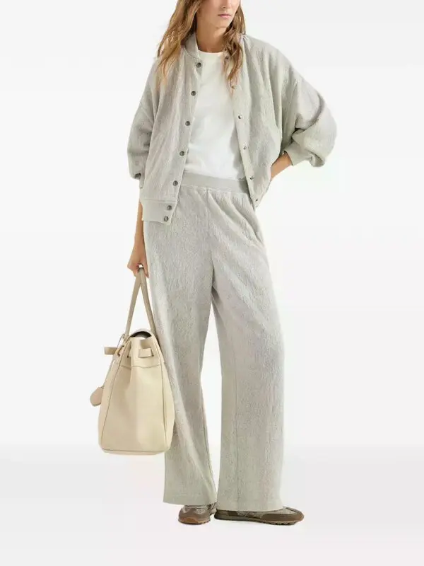 Brunello Cucinelli Lace Flowers Jersey Sweatshirt In Sparkling Virgin Wool And Cashmere With Monili