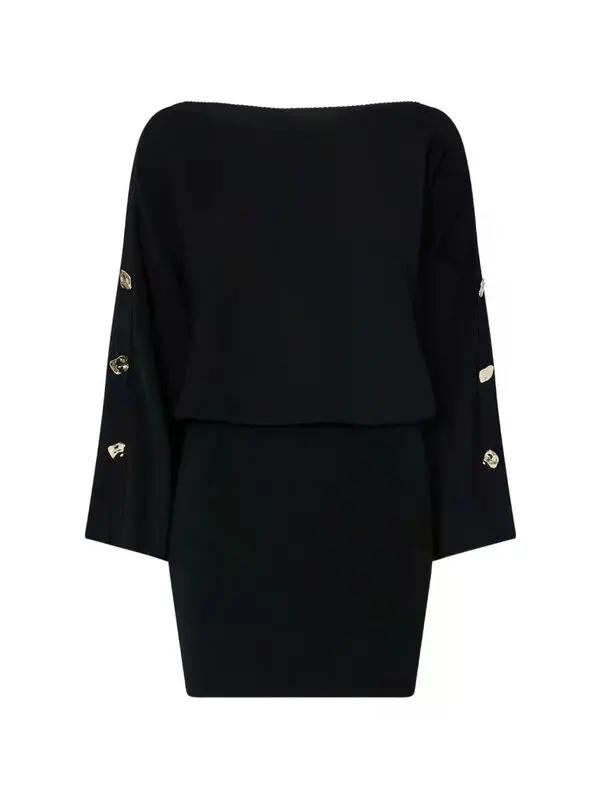 Liu Jo Short Dress With Jewel Buttons - Black