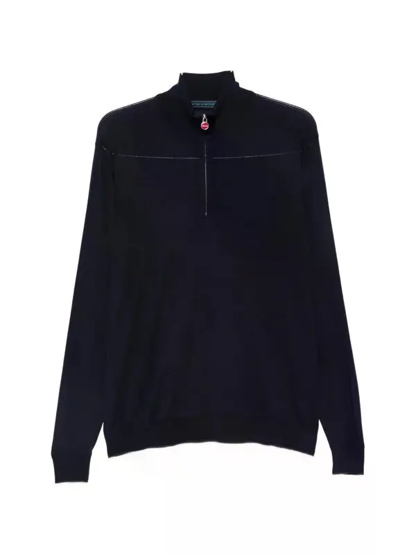 Kiton Quarter-zip Mock-neck Sweater