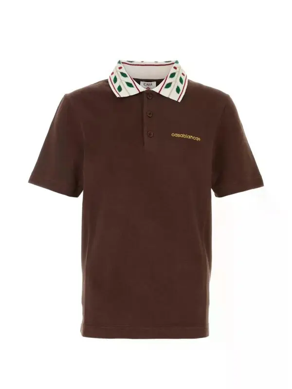 Casablanca Laurel Piqué Polo Shirt