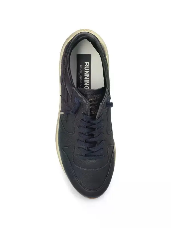 GOLDEN GOOSE Running Sole Leather Sneakers - Black