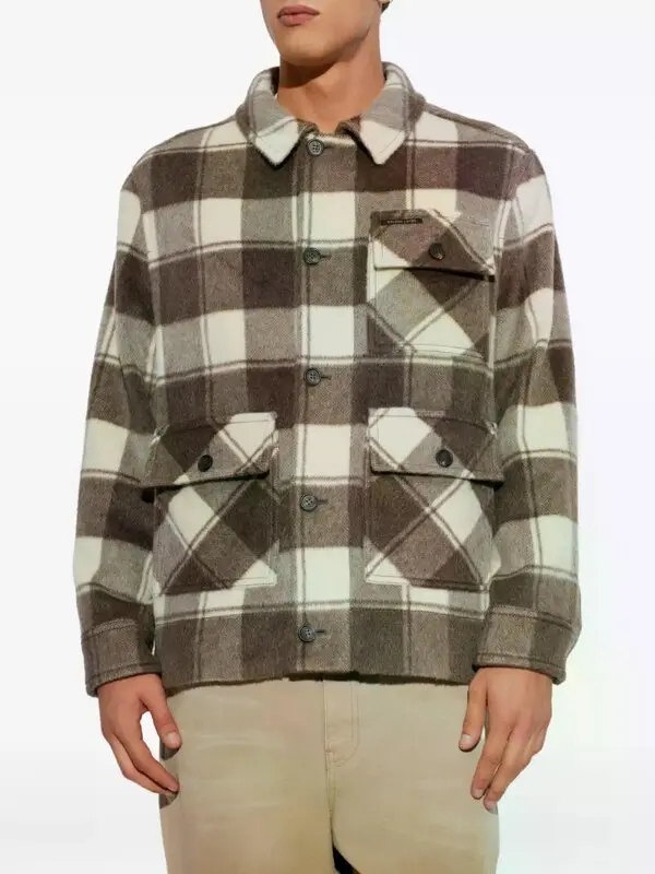 GOLDEN GOOSE Check-pattern Mohair-blend Jacket