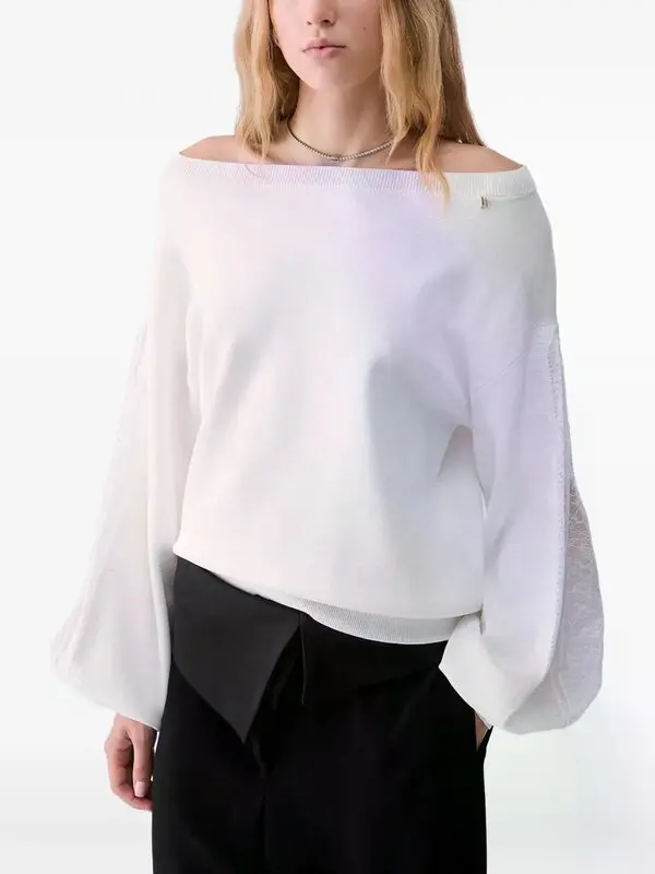 Liu Jo Sweater With Lace Inserts - White