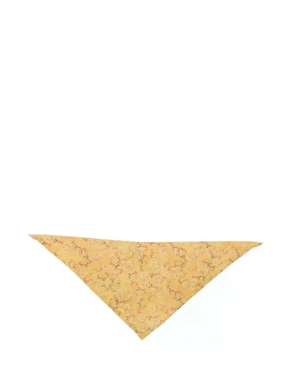 KRISTINA TI Floral-print Triangular Scarf - Yellow