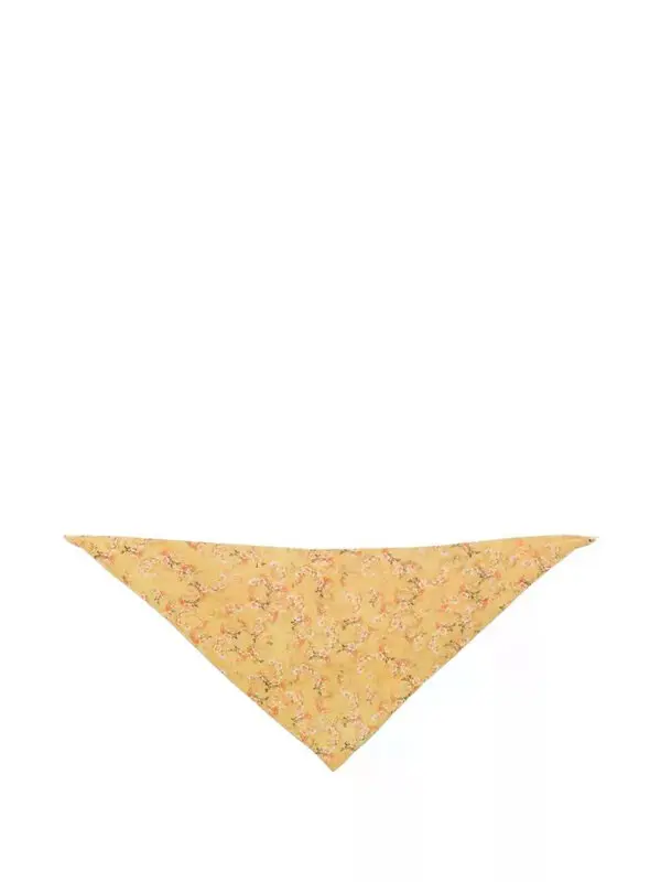 KRISTINA TI Floral-print Triangular Scarf - Yellow