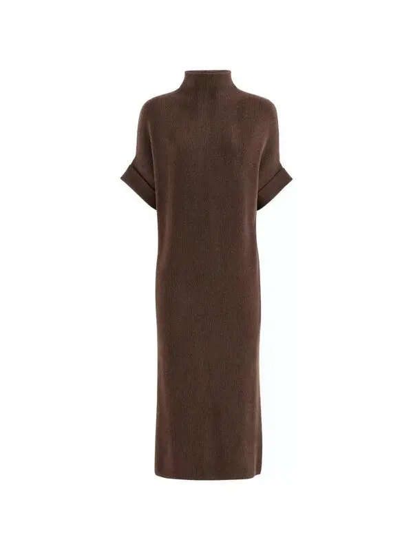 Brunello Cucinelli Cashmere Rib-knit Mock Neck Maxi Dress