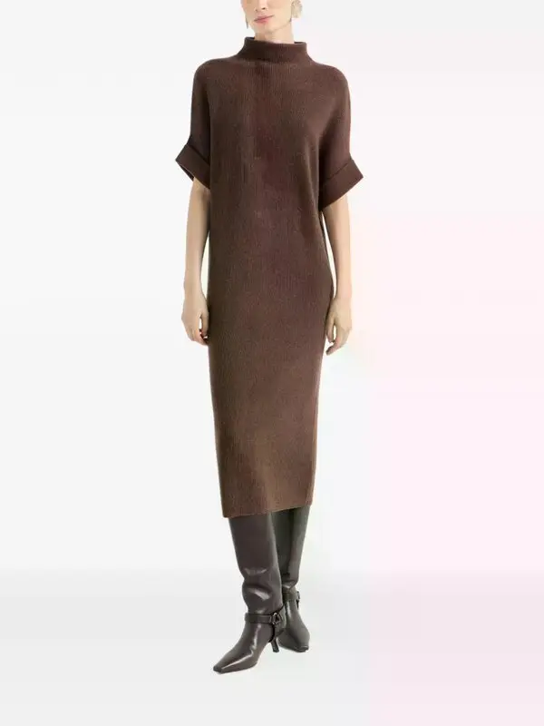 Brunello Cucinelli Cashmere Rib-knit Mock Neck Maxi Dress