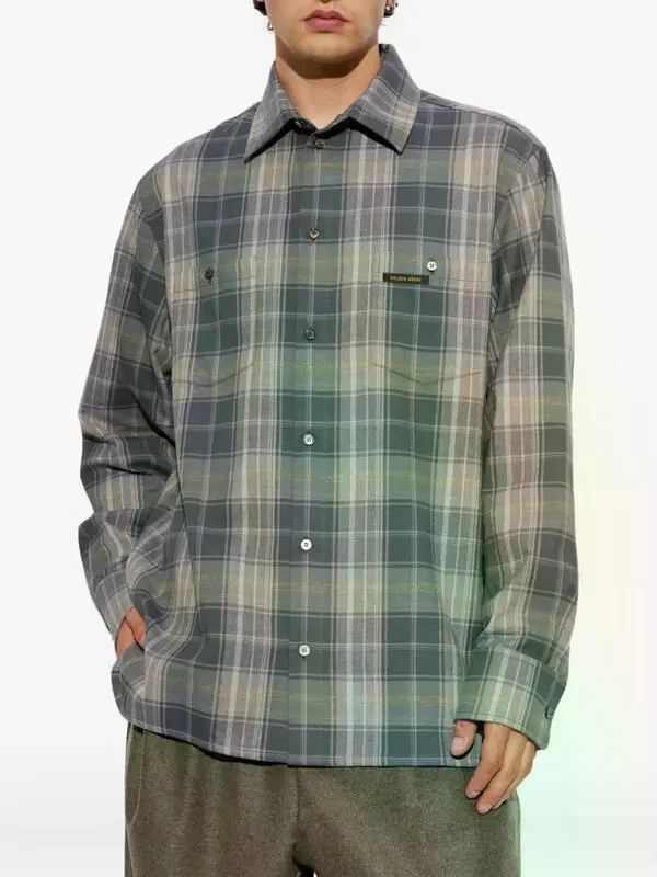 GOLDEN GOOSE Check-pattern Logo-patch Shirt