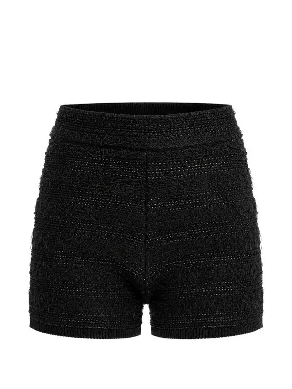 Guess Clara Bouclé-knit Shorts - Black