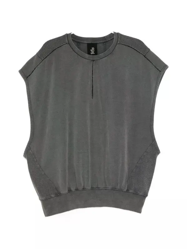 THOM KROM Distressed-effect Sleeveless Sweatshirt - Grey