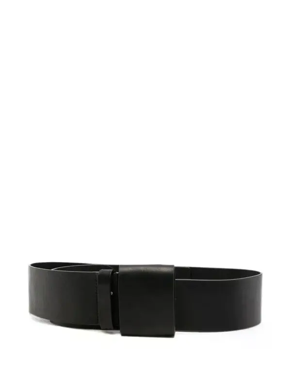 RUNDHOLZ Wide-strap Leather Belt - Black