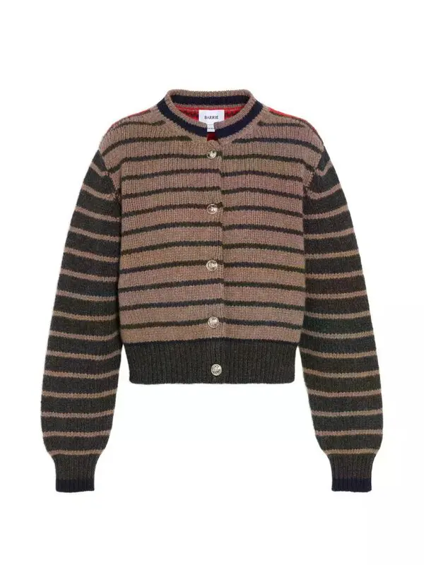 BARRIE Stripe-pattern Chunky-knit Cardigan