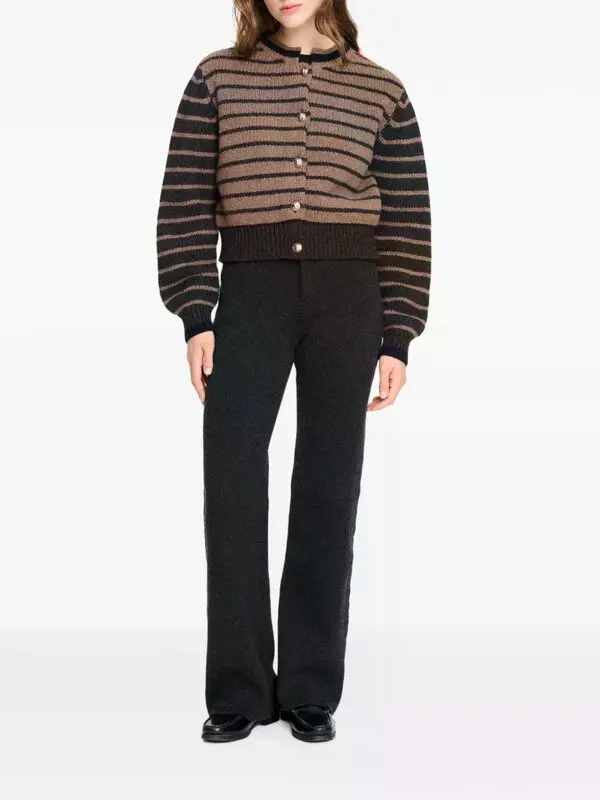 BARRIE Stripe-pattern Chunky-knit Cardigan