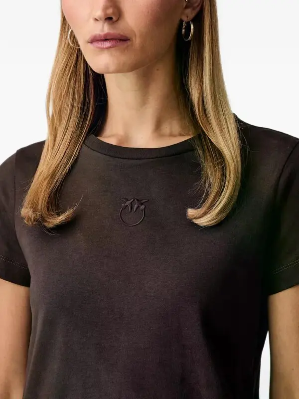Pinko Love Birds-logo Cotton T-shirt