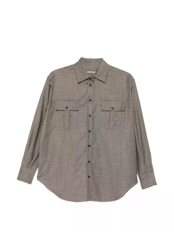 Tagliatore Virgin Wool Houndstooth Button-up Shirt