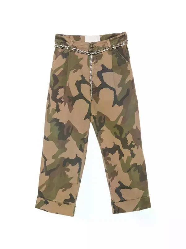CIRCUS HOTEL Camouflage-print Chain-link Jeans