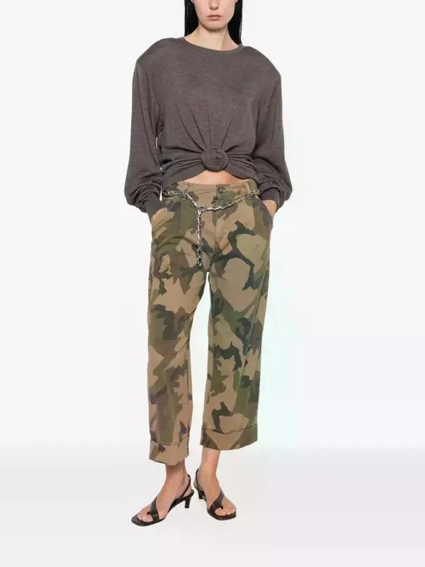 CIRCUS HOTEL Camouflage-print Chain-link Jeans