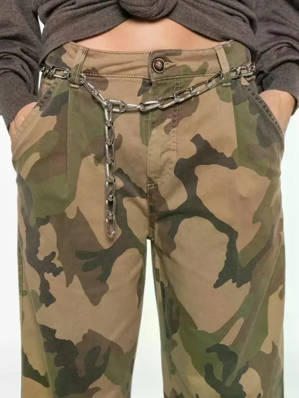 CIRCUS HOTEL Camouflage-print Chain-link Jeans