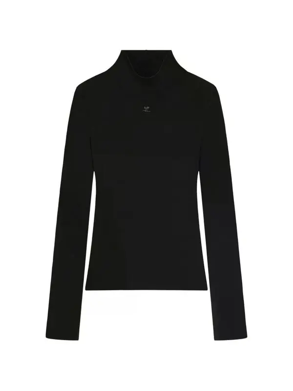 COURREGES Milano Knit Logo-patch Sweater - Black