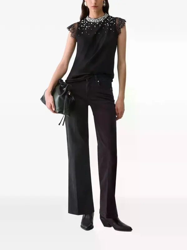Liu Jo T-shirt With Lace And Rhinestones