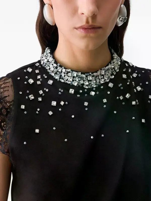 Liu Jo T-shirt With Lace And Rhinestones