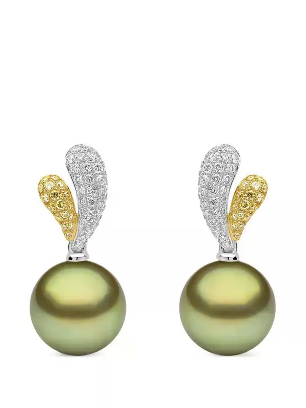 Yoko London Tahitian Pearl And Diamond Earrings