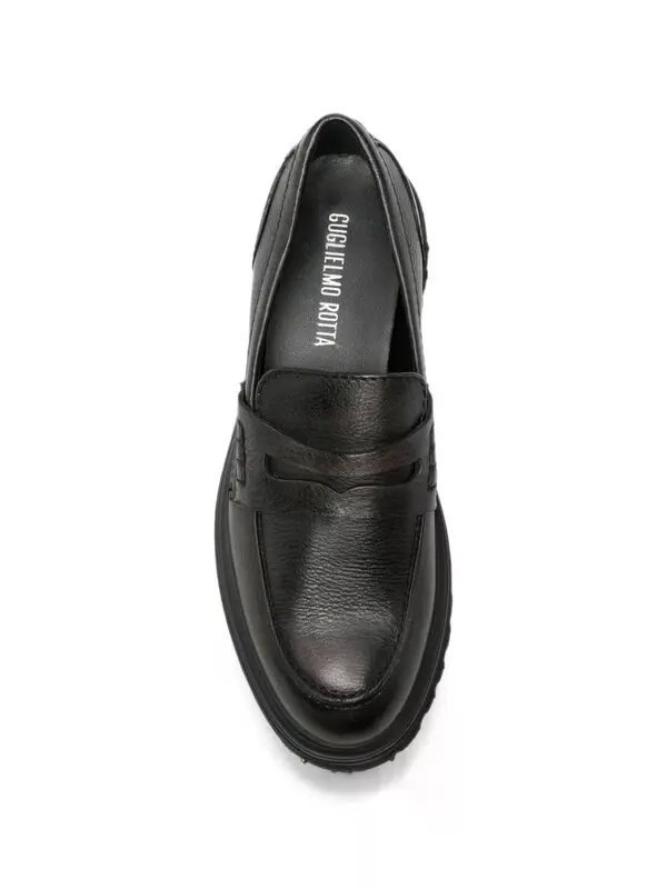 GUGLIELMO ROTTA Chunky-sole Leather Loafers - Black