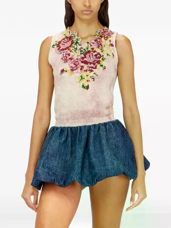 DIESEL® Vest In Floral Wool-blend Knit