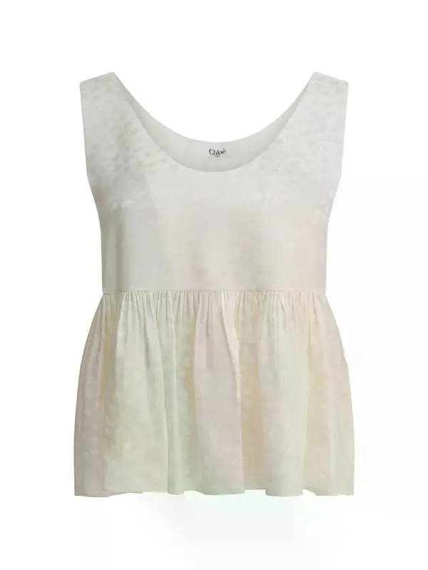 Chloé Polka-dot Peplum Blouse - White