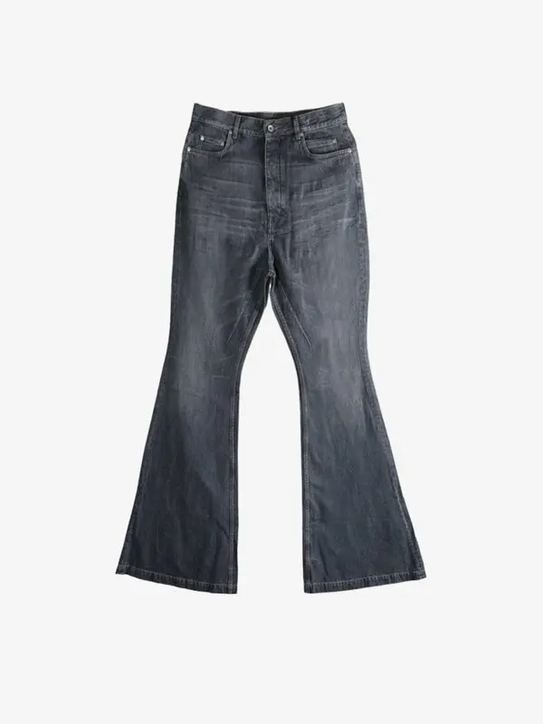 Rick Owens Denim Bolan Bootcut Pants - Washed Grey