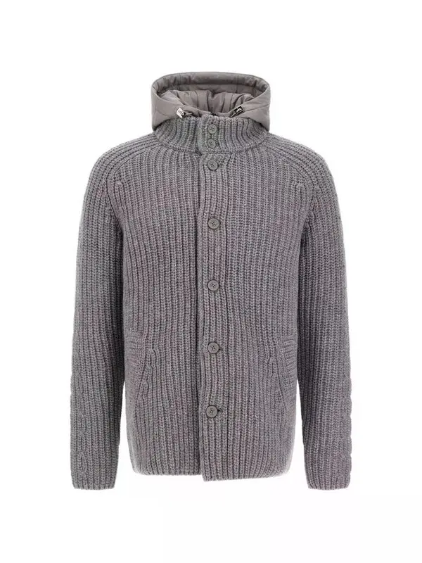 Herno Hooded Cardigan - Grey