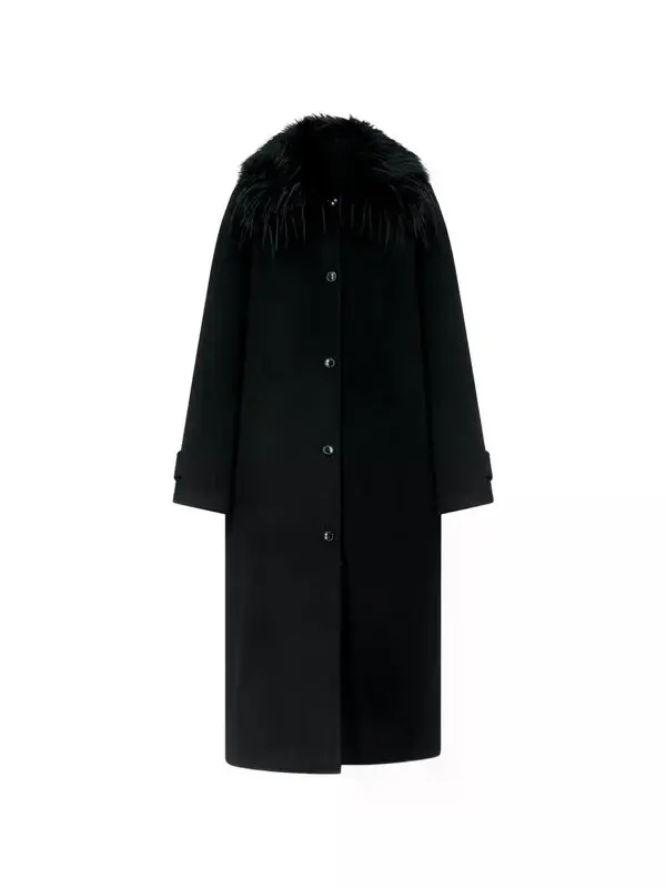 Loulou De Saison Yrsa Detachable Faux-fur Collar Coat - Black