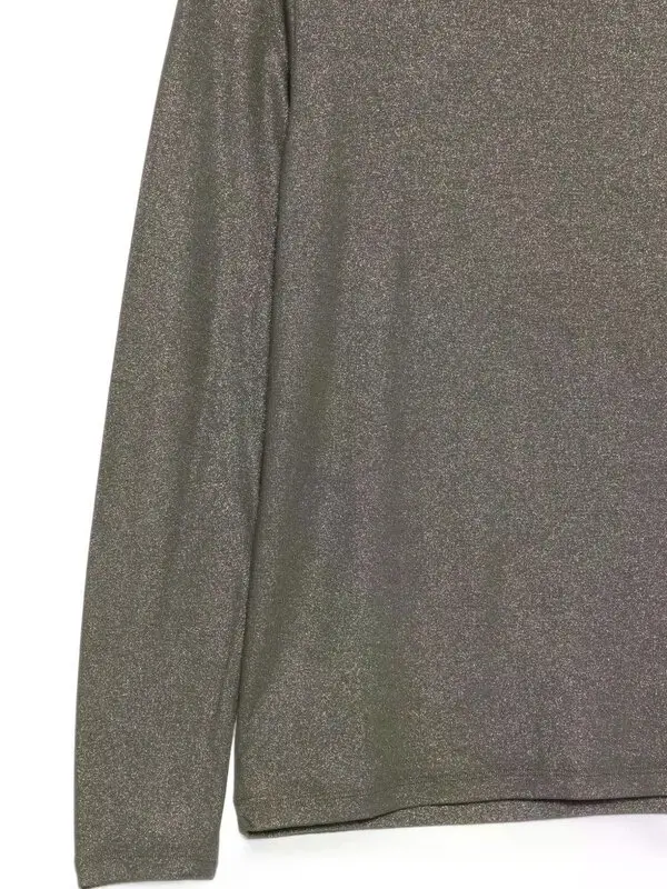 Majestic Filatures Glitter Effect Roll-neck Top - Green