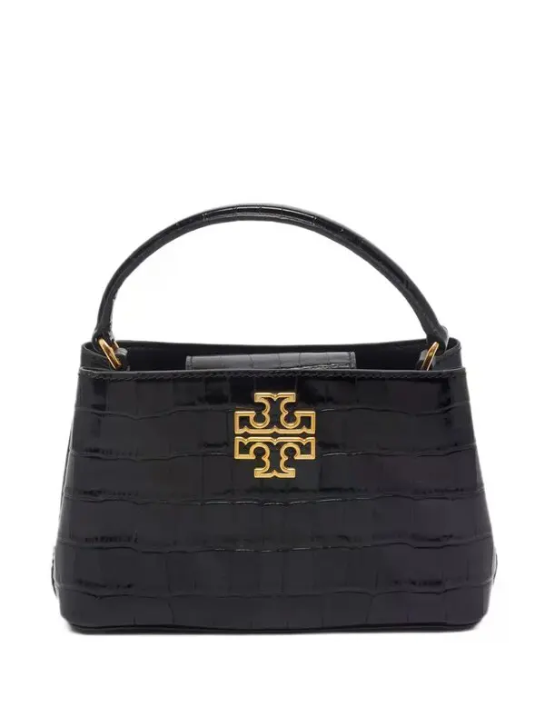 Tory Burch Britten Croc-embossed Top Tote Bag - Black