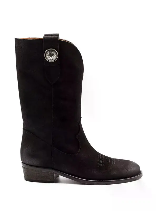VIA ROMA 15 Applique-embroidery Boots - Black