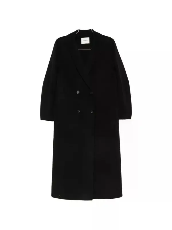 LISA YANG Shawl Lapel Double-breasted Coat - Black