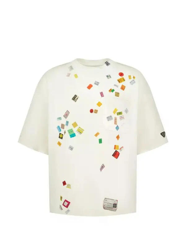 Mihara Yasuhiro Price-tag-sticker-printed T-shirt