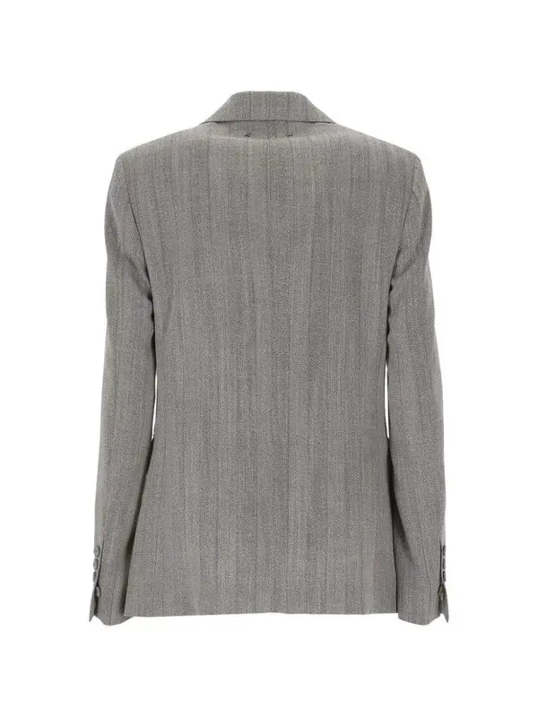 GOLDEN GOOSE Jacket In Gray Pinstripe Wool-blend