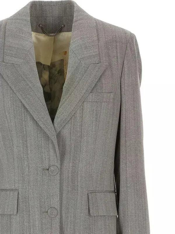 GOLDEN GOOSE Jacket In Gray Pinstripe Wool-blend