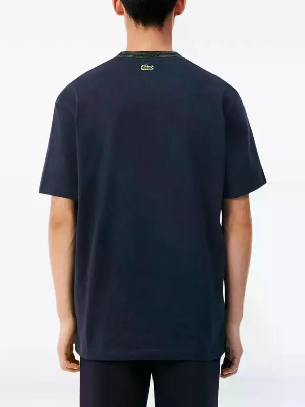 Lacoste Logo-embroidered Contrast-trim T-shirt