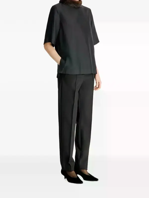 Loulou De Saison Dana Faux-fur Trim Blouse