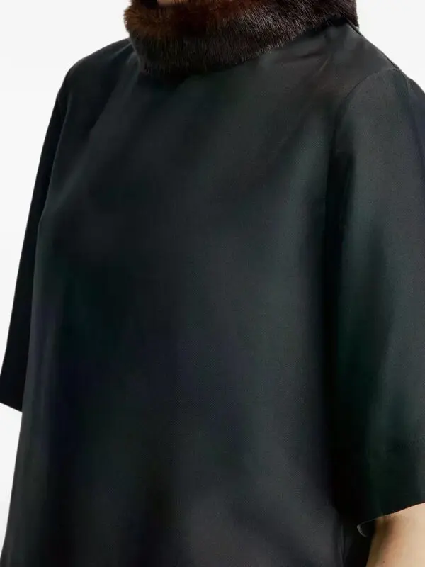 Loulou De Saison Dana Faux-fur Trim Blouse