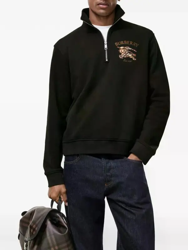 Burberry Knight Check Cotton Half-zip Sweater