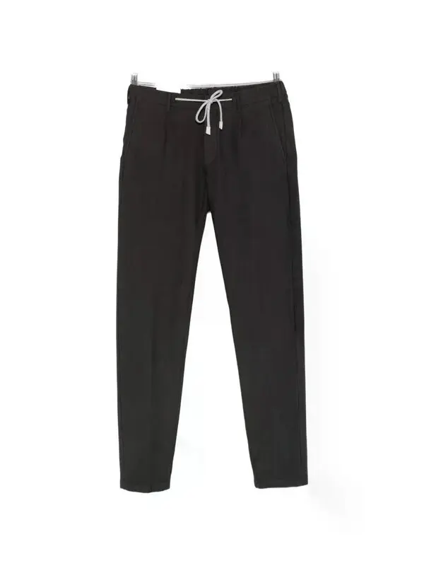 Eleventy Drawstring-waist Straight-leg Trousers - Grey