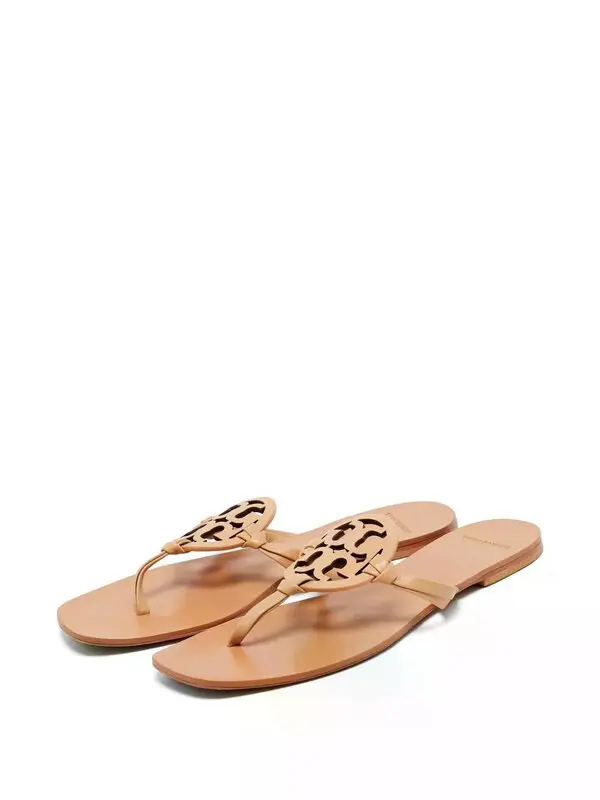 Tory Burch Mini Miller Square Toe Thong Sandals - Neutrals