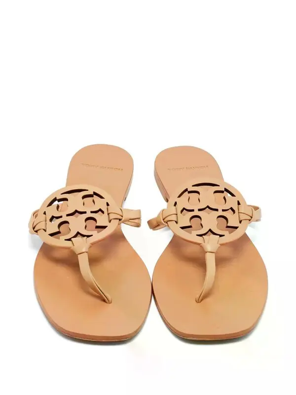 Tory Burch Mini Miller Square Toe Thong Sandals - Neutrals