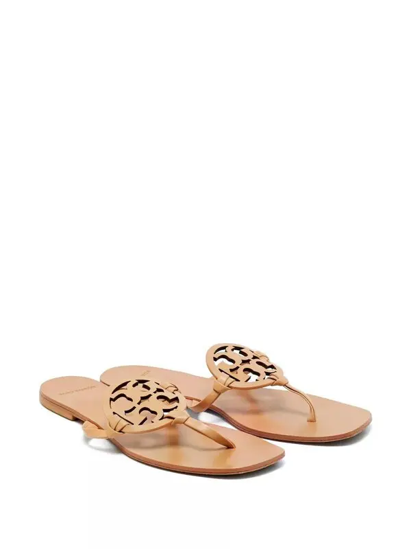 Tory Burch Mini Miller Square Toe Thong Sandals - Neutrals
