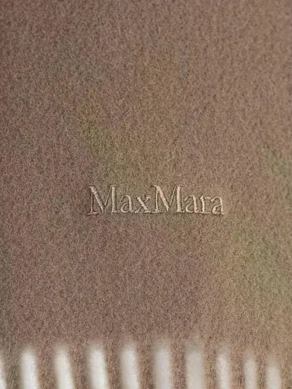 Max Mara Fringed Logo-embroidered Scarf