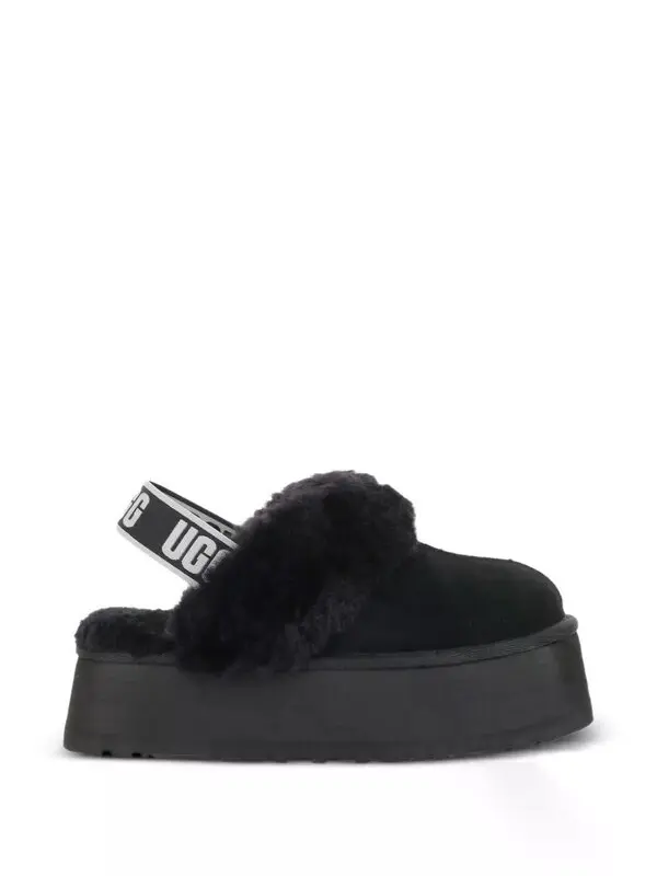 UGG Funkette Shearling-trim Platform Sandals - Black