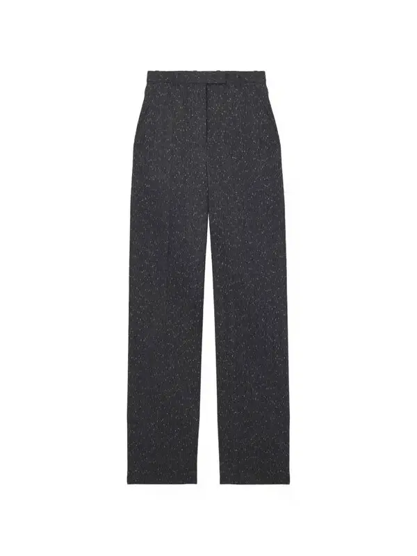 Alexander McQueen Flecked-pattern Straight-leg Trousers - Grey